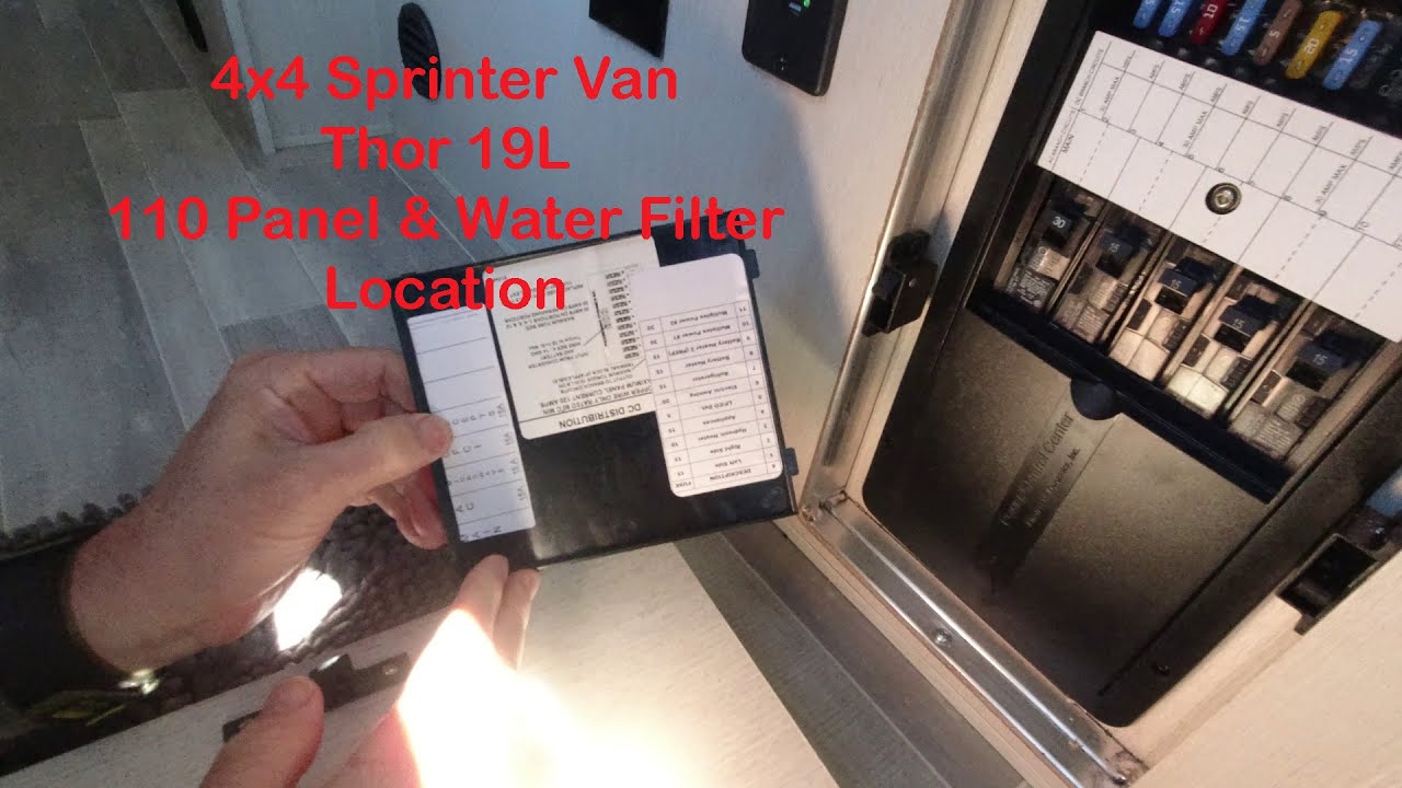 Thor Sprinter Van Water Filter & Breaker Panel Location - YouTube