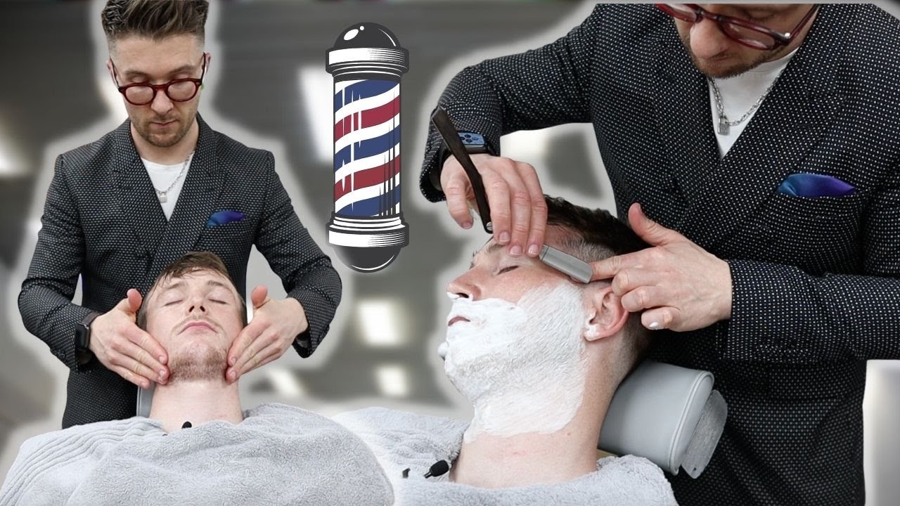 Asmr Über Relaxing 💈barbershop Hot Towel Shave 🪒 Youtube