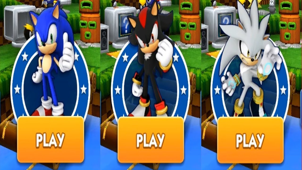 Sonic Dash Gameplay - SONIC VS SHADOW VS SILVER - YouTube