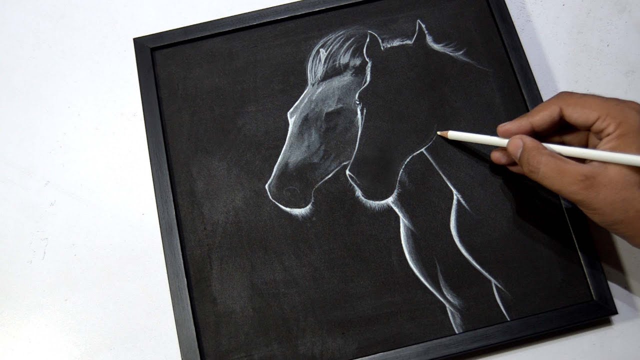 Black and White / Black Horse / Easy Acrylic Painting Tutorial / Step ...