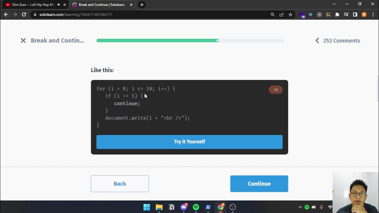 Sololearn: JavaScript - Conditionals and Loops #2 #sololearn #coding ...