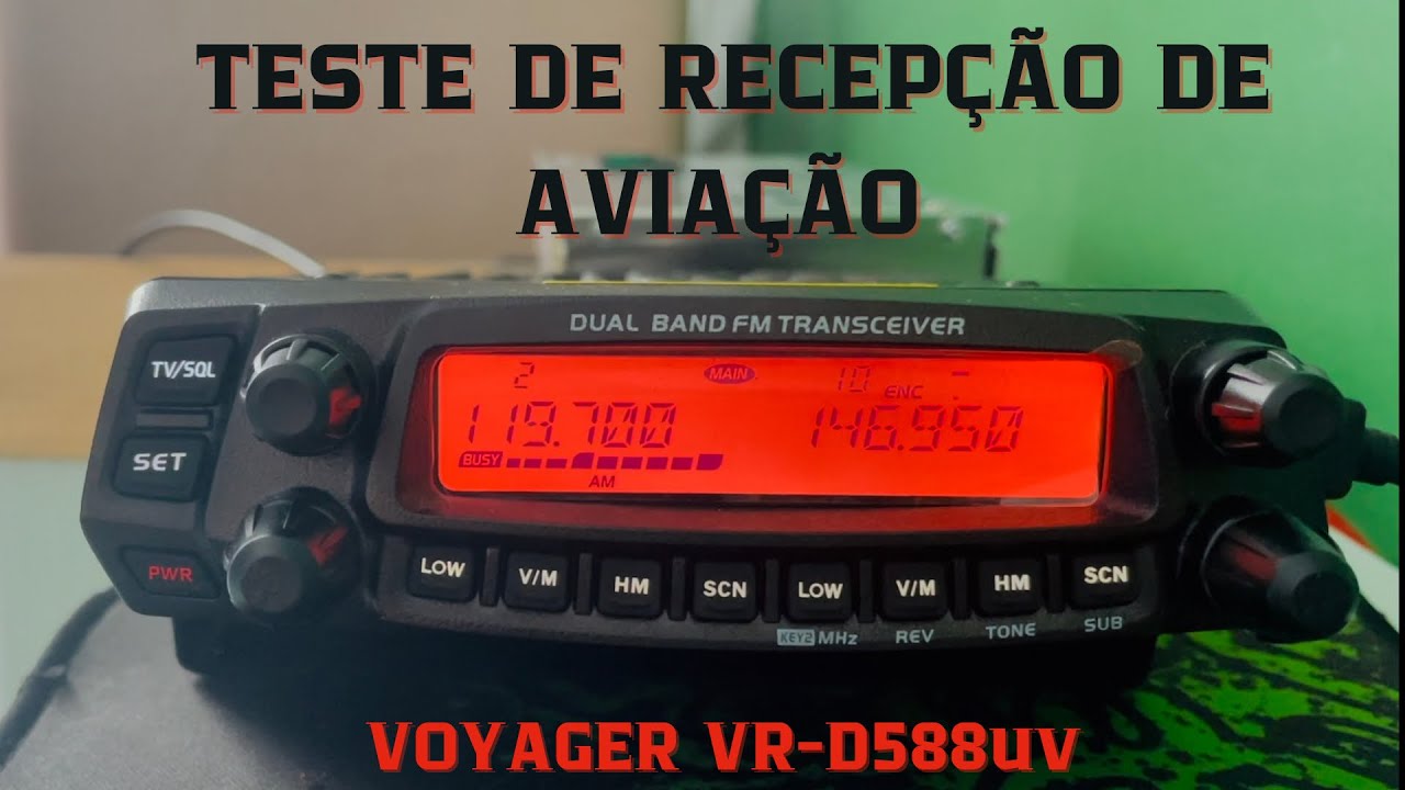 RADIO DUALBAND VOYAGER VRD 588UV - ESCUTA DE AVIAÇÃO - YouTube
