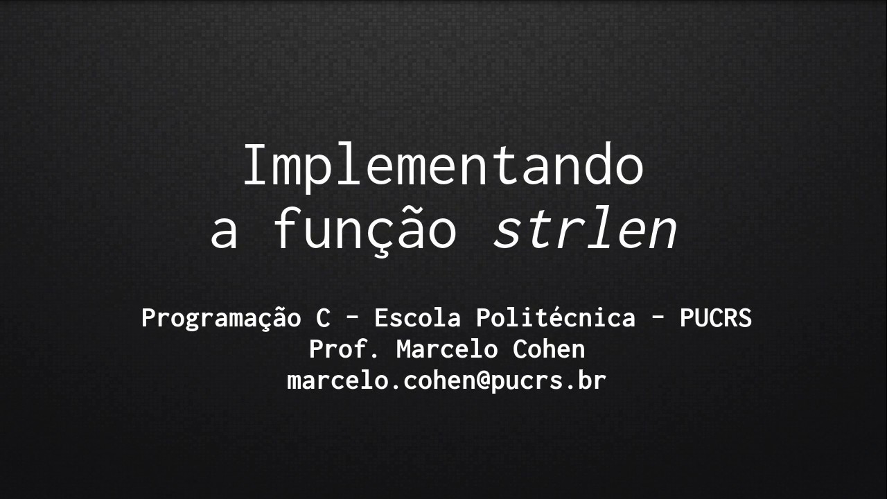 Implementando a função strlen - YouTube