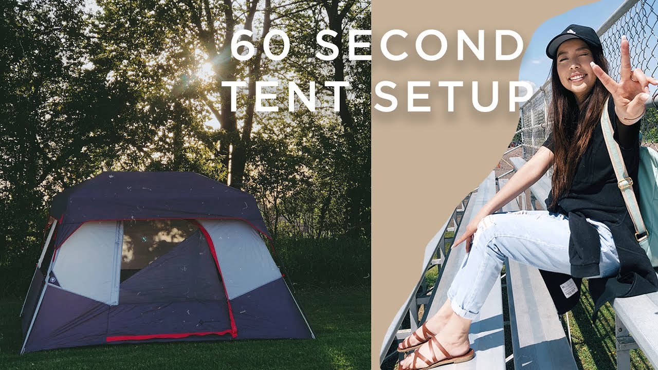 60 Second Tent Setup | June Vlog ⛺️ - YouTube