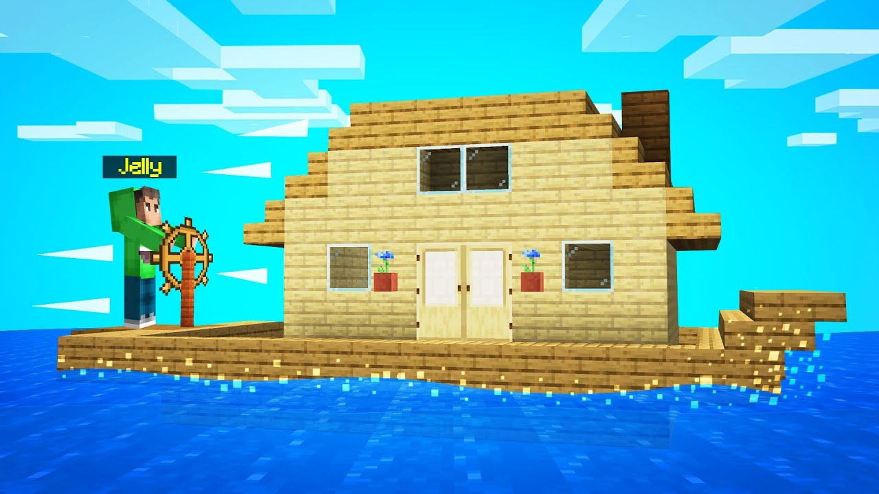 I Built A MINECRAFT HOUSE BOAT And It ACTUALLY WORKS! - YouTube