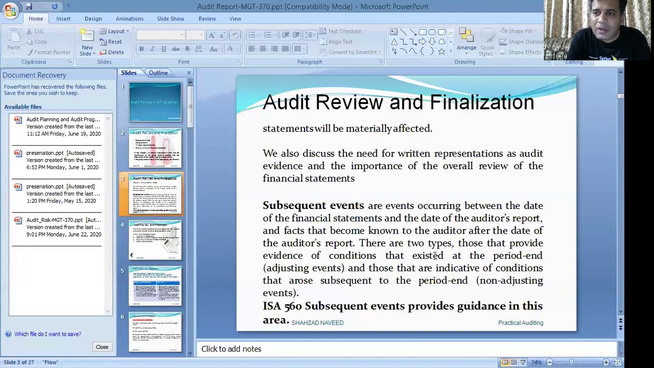 Audit Review and Finalization Subsequest Events - YouTube