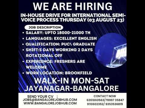 we are hiring for international semi-voice process - YouTube