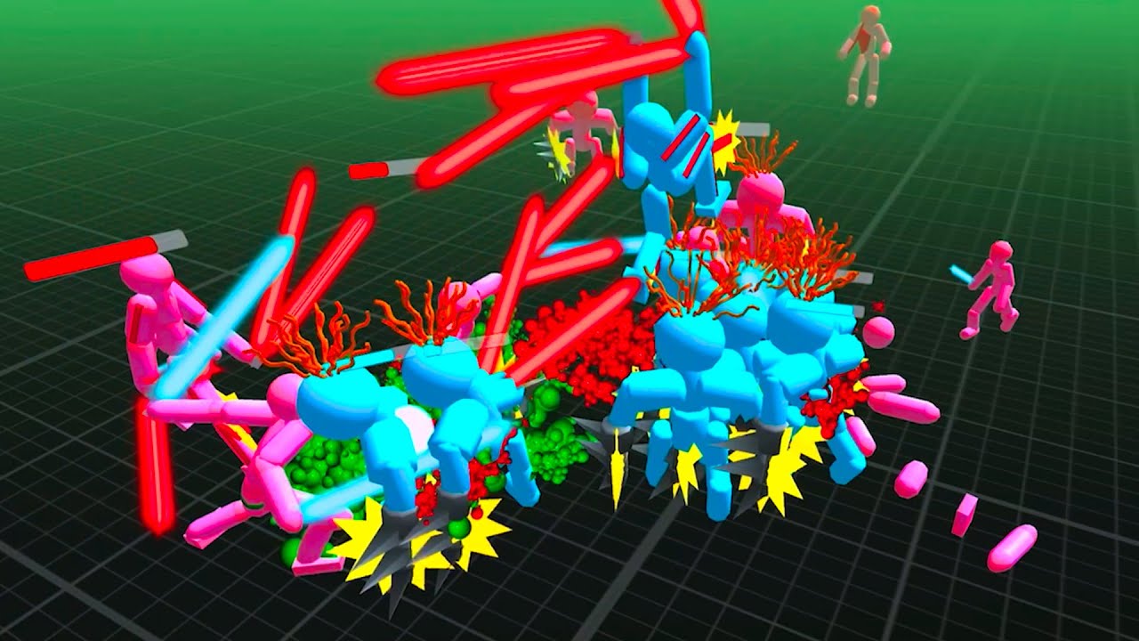 Stickman Neon Battle Simulator : Stickman Fight 😱 - YouTube
