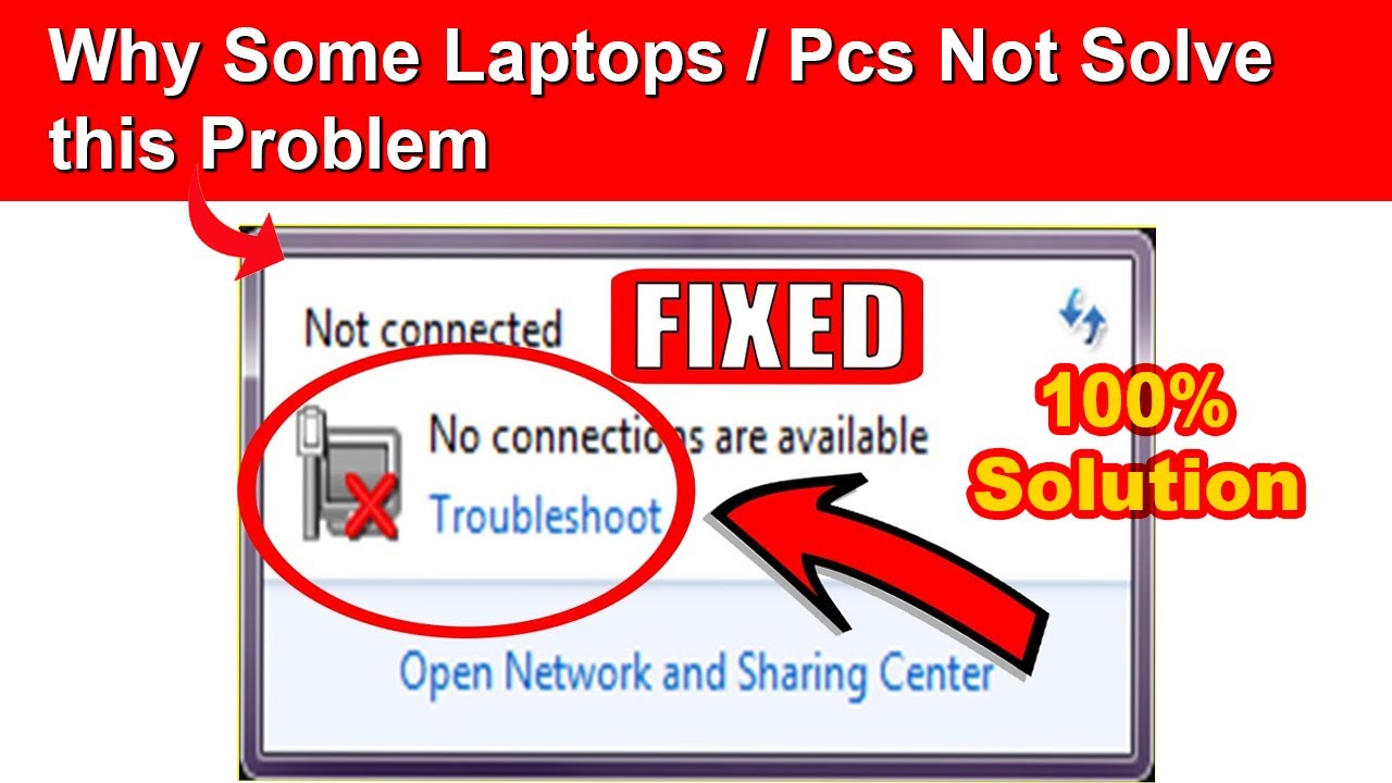 "NOT CONNECTED" No Connection are Available Windows 7/8.1/10 || WiFi ...