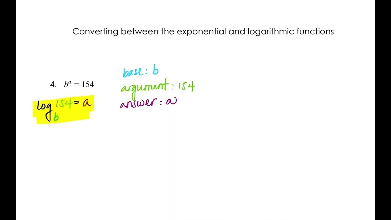 MAC 1140 Exponential and Logarithmic Functions Convertin2 - YouTube