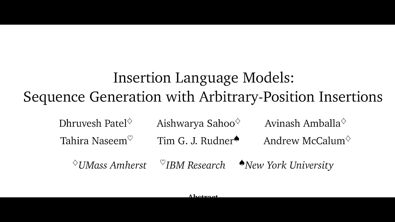 Insertion Language Models: Sequence Generation with Arbitrary-Position ...