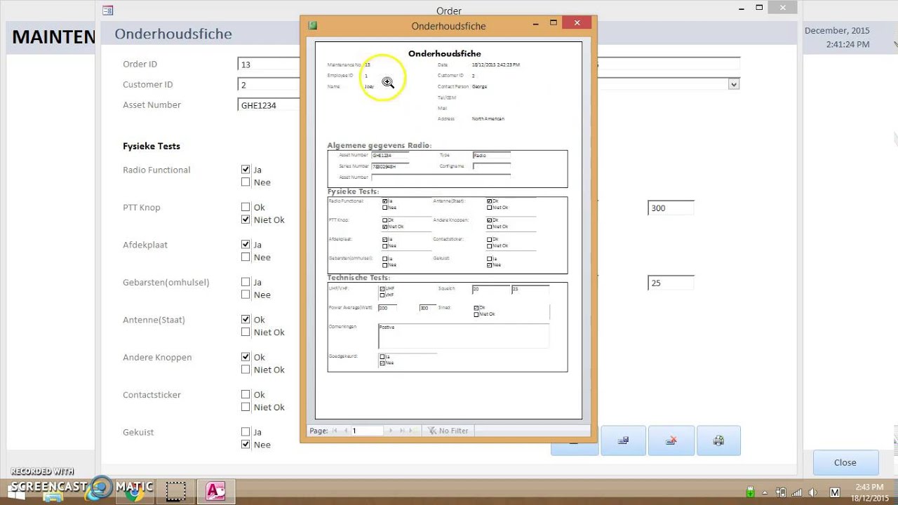 Maintenance System - Microsoft Access - YouTube