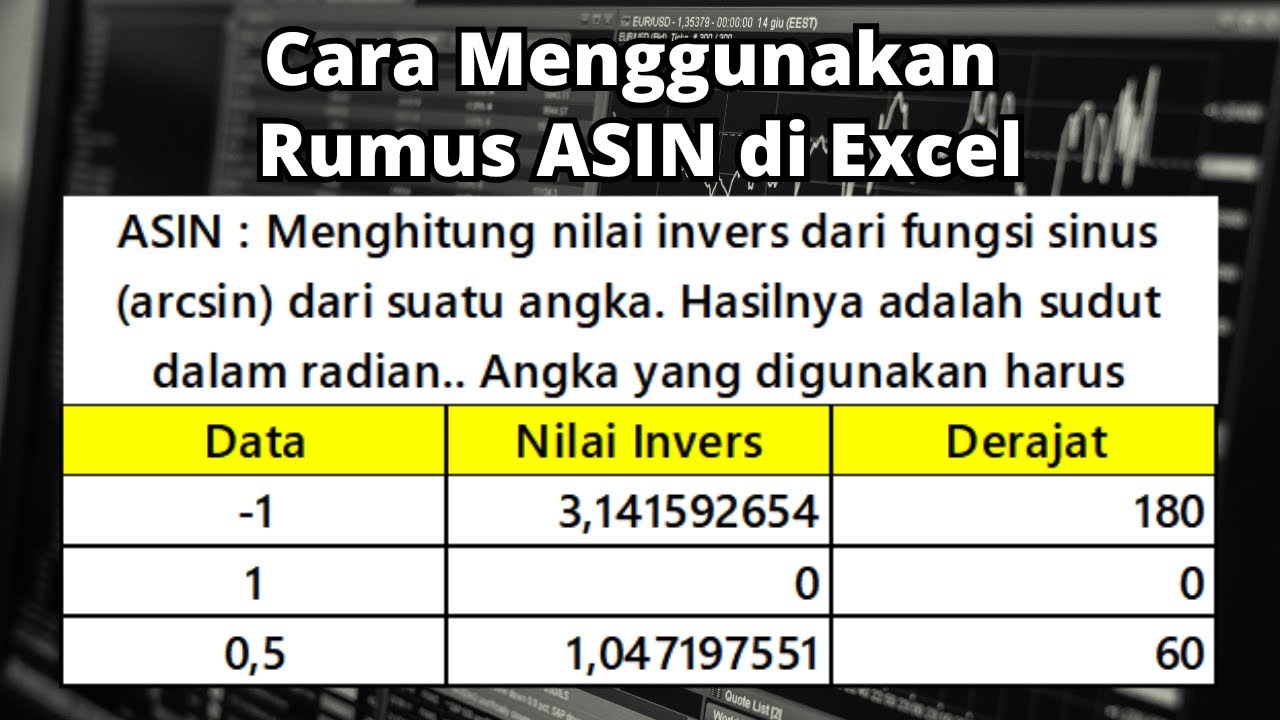 Cara Menggunakan Rumus ASIN di Excel - YouTube