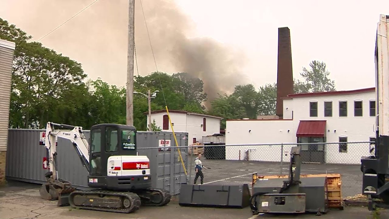 Firefighters spend hours battling 5-alarm mill fire - YouTube