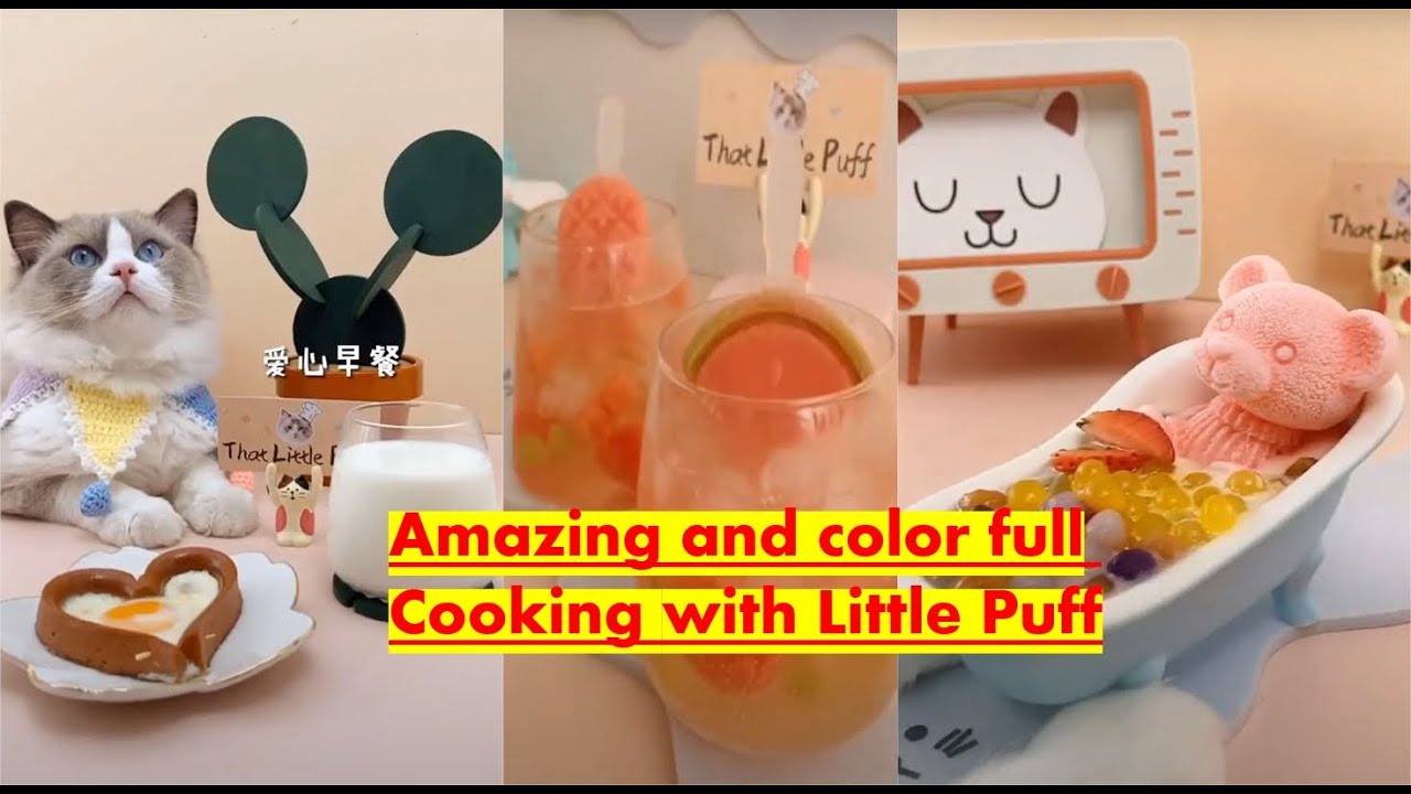 Amazing Cat Cooking. ASMR Cooking. new Juices, how to make the best ...