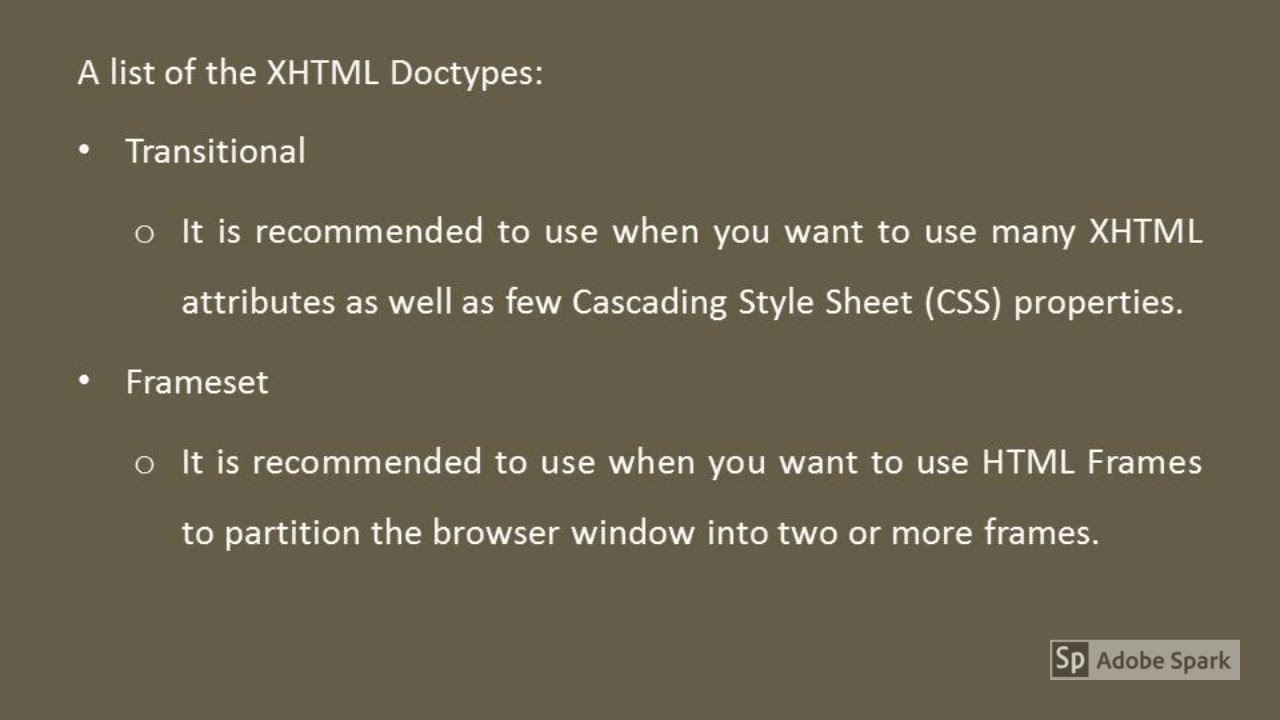 Describe XHTML Doctype - YouTube