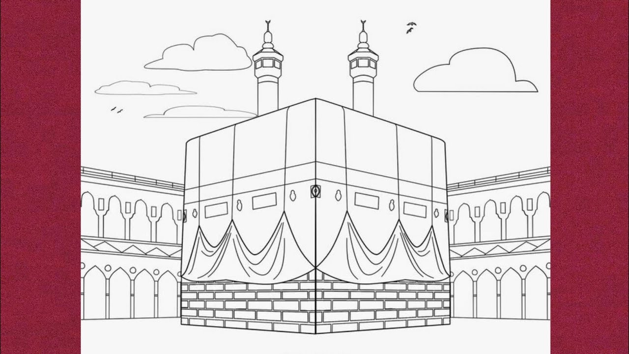 Makka Drawing Tutorial | How to draw Makka | Makka Easy Drawing ...