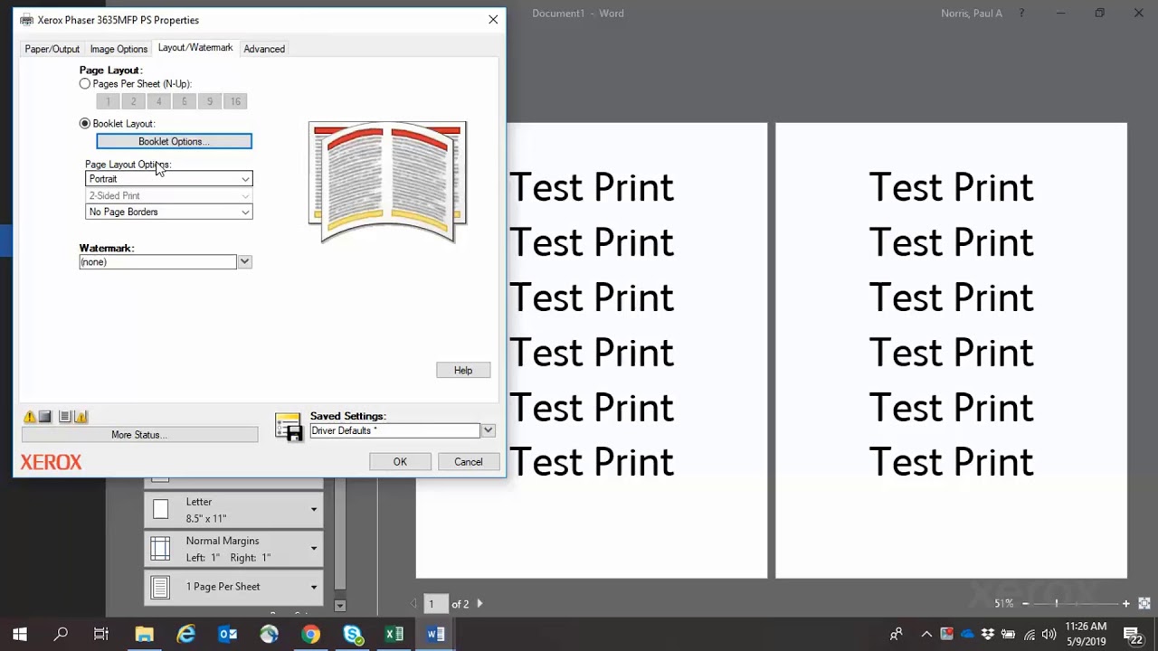 Xerox® Phaser® 3635 Multifunction Printer Printing Using Layout ...