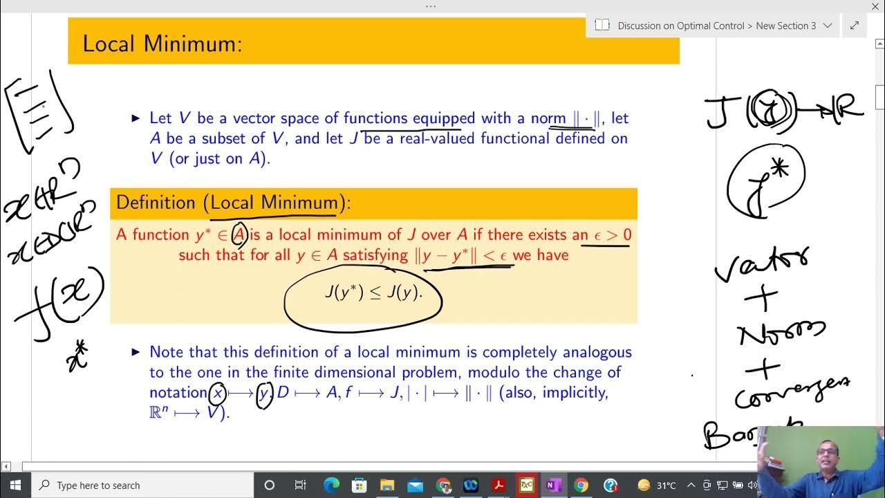 EE-564: Lecture-13 (Discussion on Optimal Control) Infinite Dimensional Optimization Part II ...