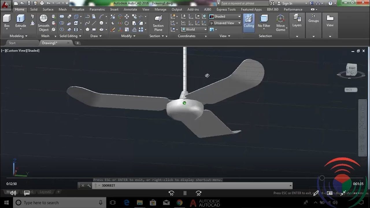 How to Create Selling Fan in AutoCAD 3D - YouTube