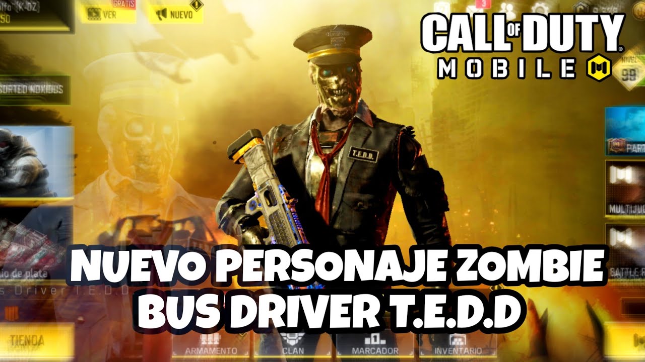 JUGANDO CON EL NUEVO PERSONAJE ZOMBIE T.E.D.D BUS DRIVER | CALL OF DUTY ...
