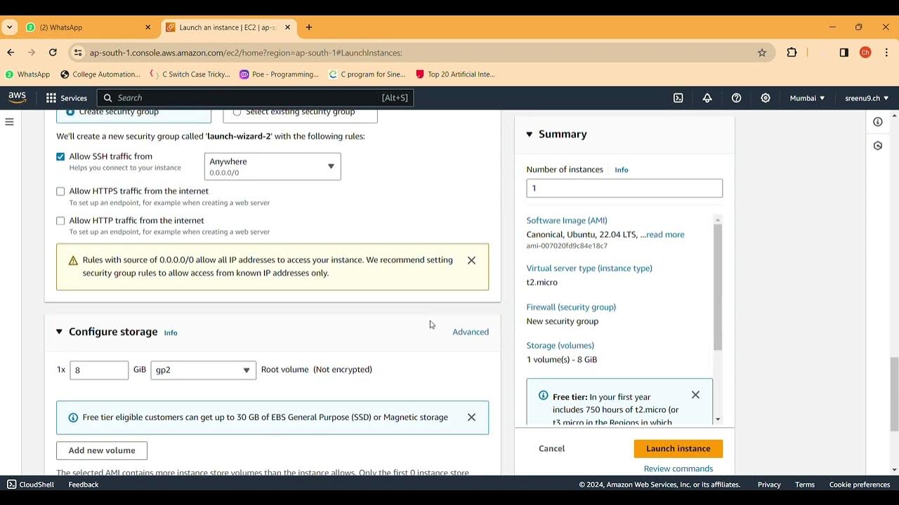 Creating Stopping And Terminating Ec2 Instance In Aws Youtube