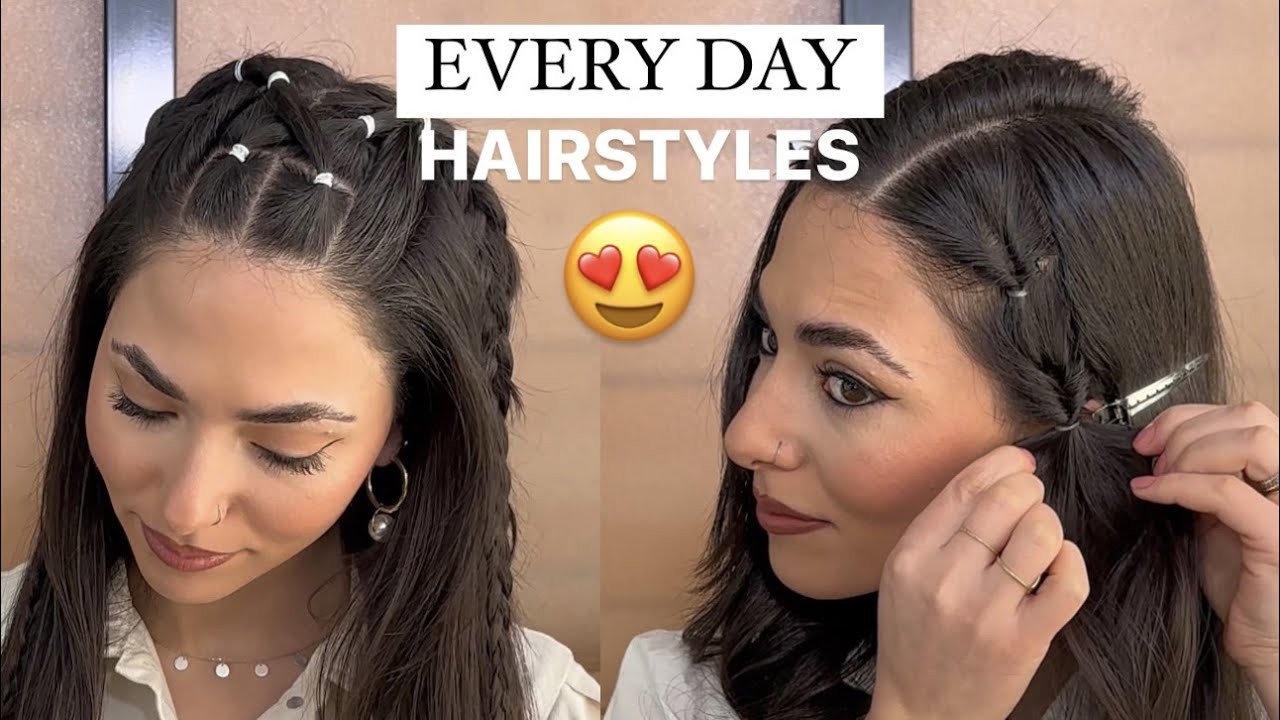 4 Easy Every Day Hairstyles 😍🔥 - YouTube