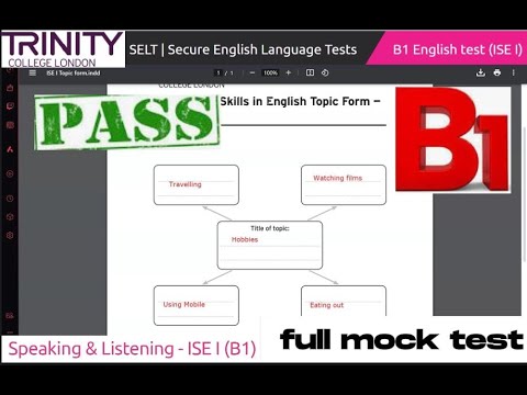 Trinity College London - ISE-1 (B1) Integrated Speaking and Listening ...