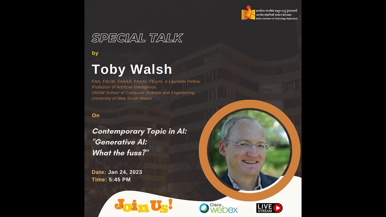 Prof. Toby Walsh Talk - YouTube