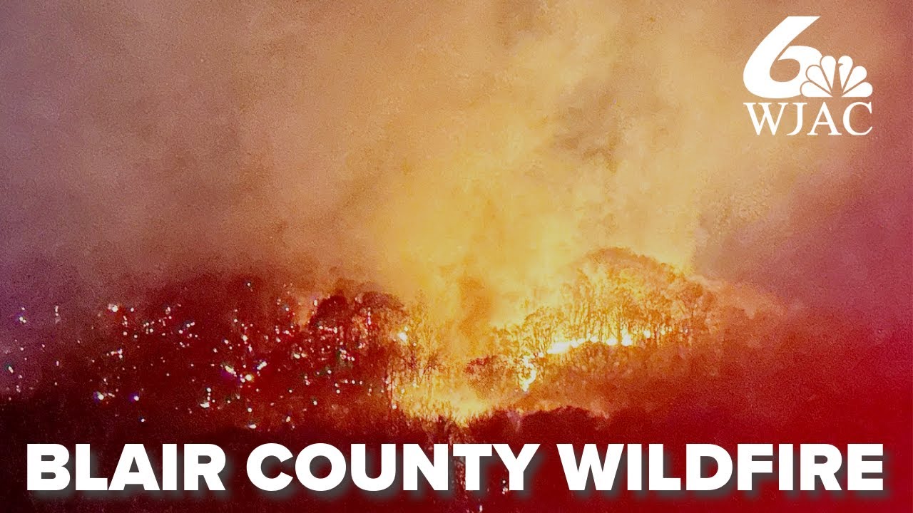 Massive wildfire burns in Blair County, Pennsylvania - YouTube