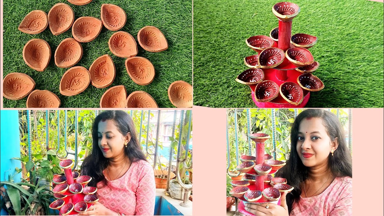 pancha Pradip Colour design | Prodip stand banano | Matir Pradip Design ...