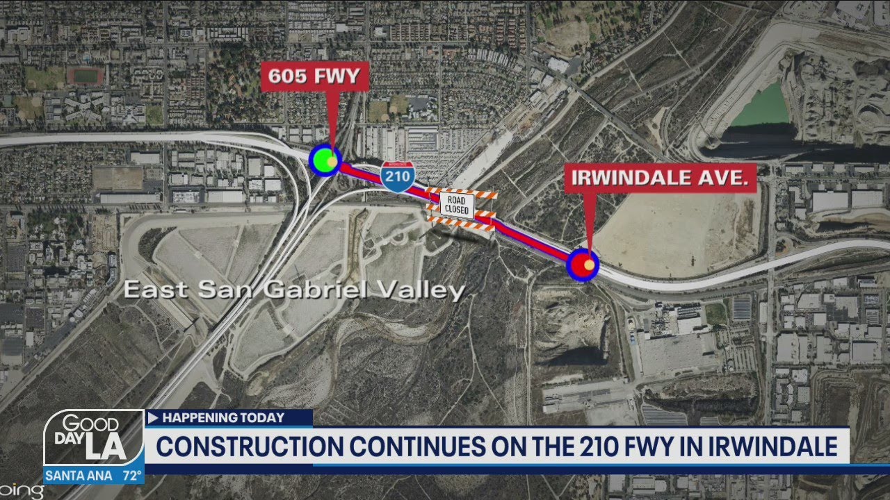 Construction continues on the 210 Freeway in Irwindale - YouTube