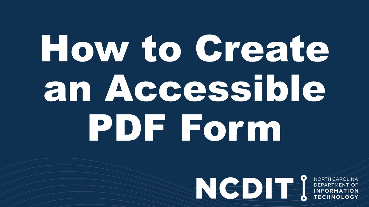 How to Create an Accessible PDF Form - YouTube