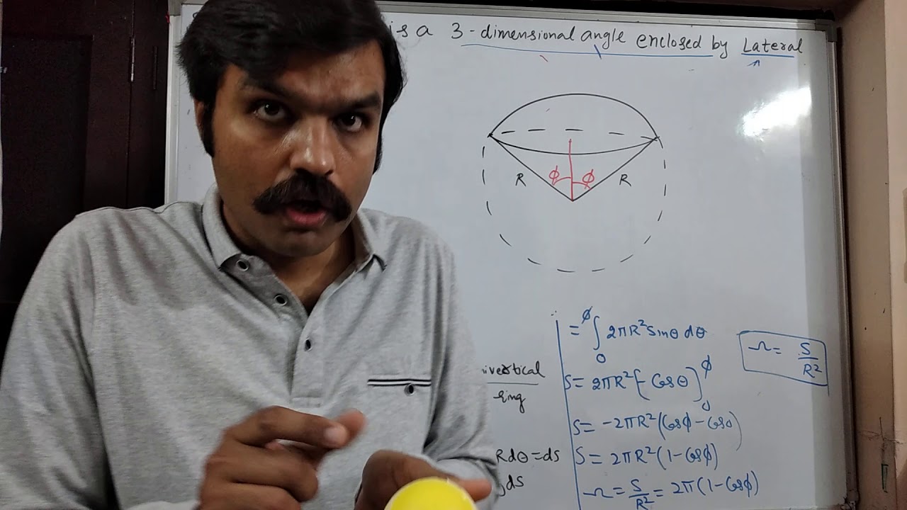Concept of Solid Angle and its formula in terms of semi vertical angle ...