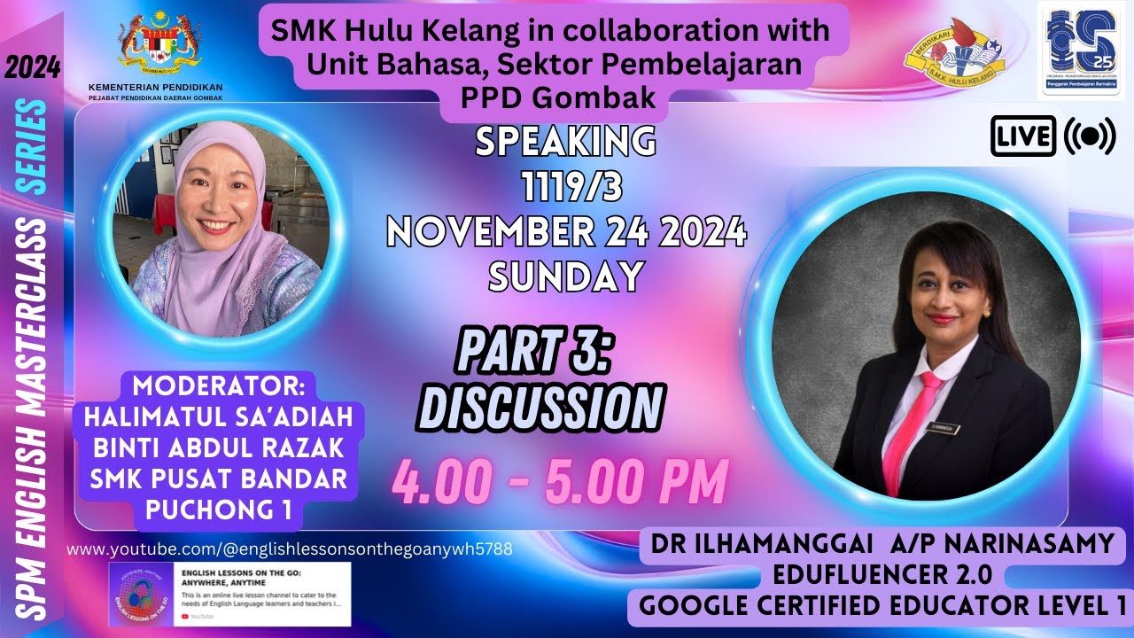 2024 SPM ENGLISH LANGUAGE 1119/3 SPEAKING: PART 3 - DISCUSSION - YouTube