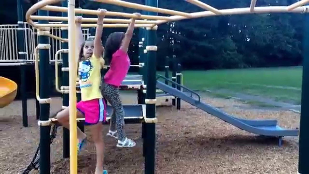 Girls on monkey bars #sisters - YouTube