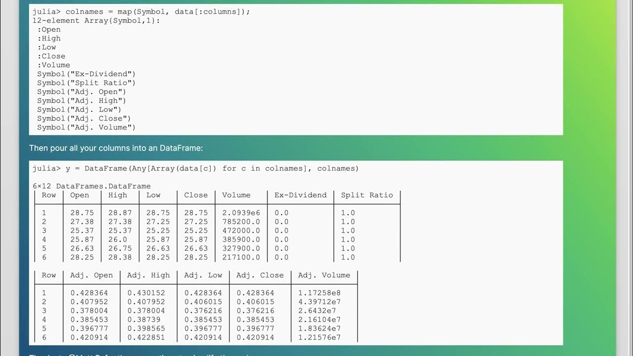 How to use PyCall in Julia to convert Python output to Julia DataFrame - YouTube