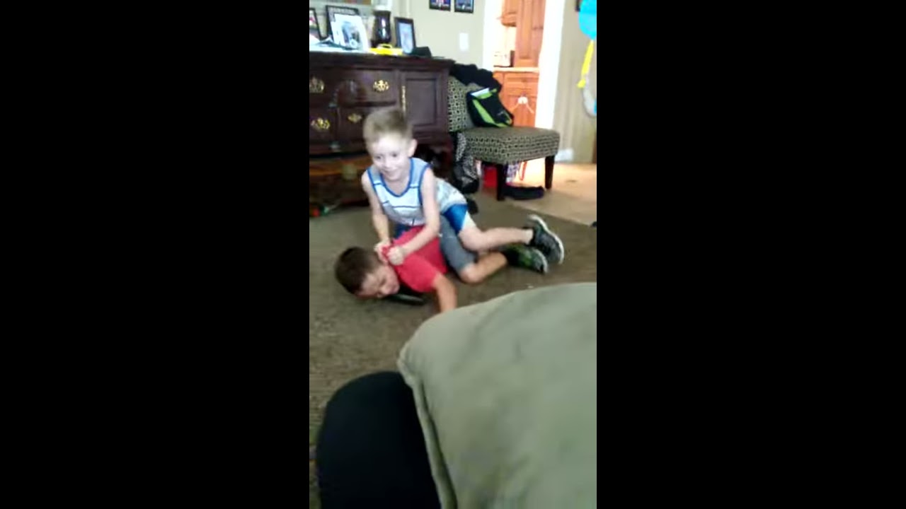 Return of baby hits his brother and makes him 😢 cry and kids jumping on ...