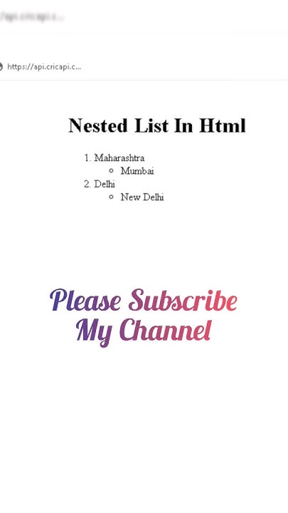 Html Me Nested List | Nested List In Html #youtubeshorts #shortsvideo #shorts - YouTube