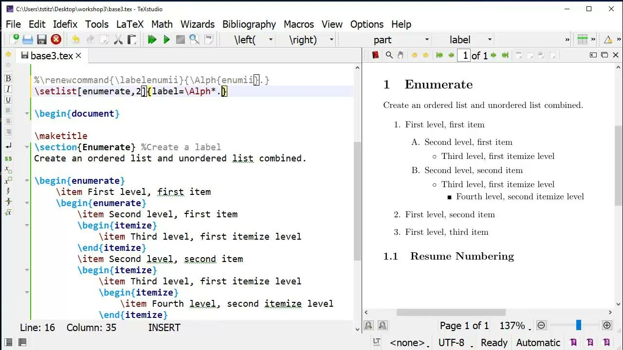 Creating Lists using the enumitem Package for LaTeX - YouTube