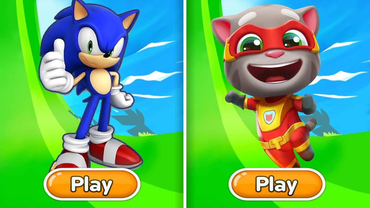 Sonic Dash Vs Talking Tom Hero Dash- Movie Sonic Vs All Boss Zazz Egman ...