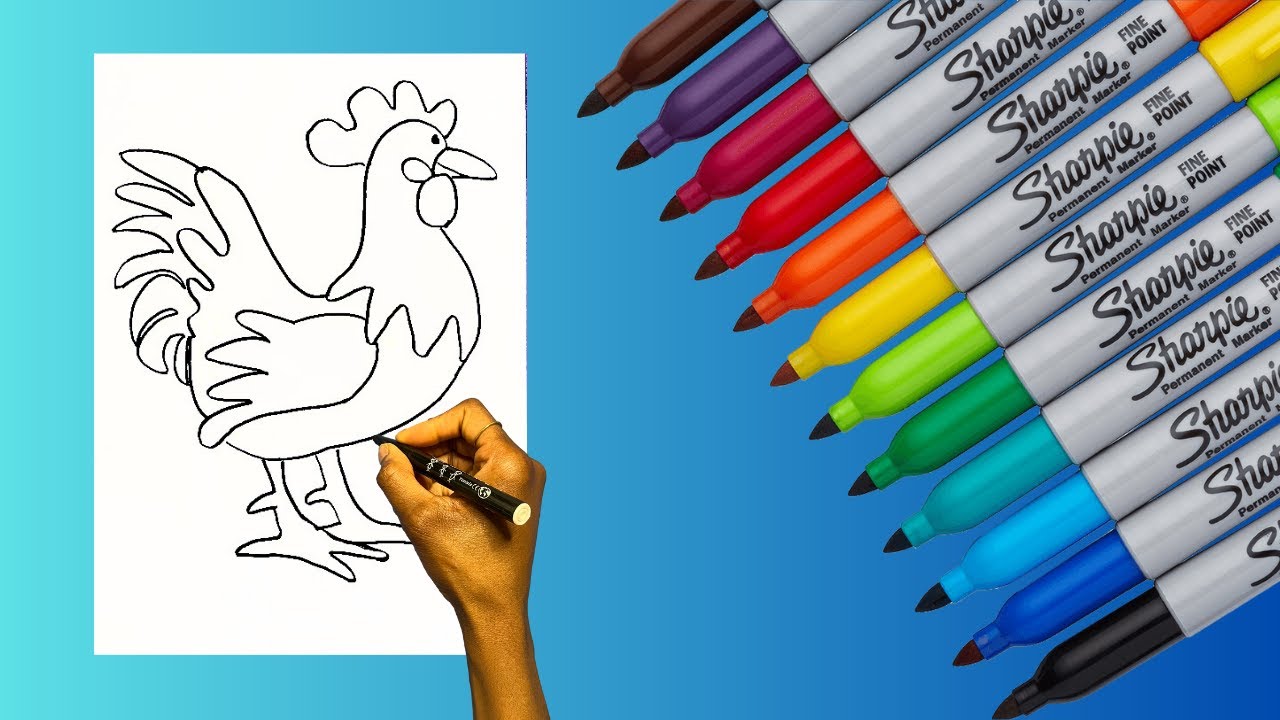 Learn how to Draw | Rooster Coloring For Kids |Hahn Zeichnung, Malen ...