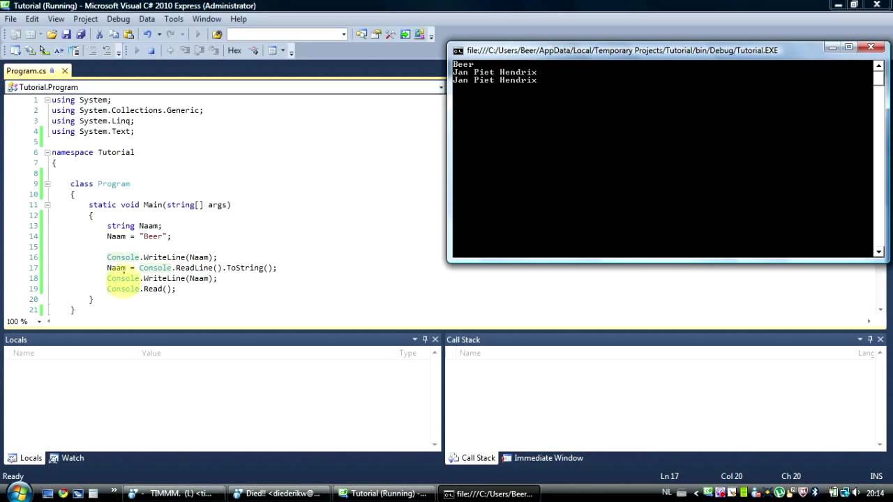 Les 2.2 - Eerste Programma - YouTube