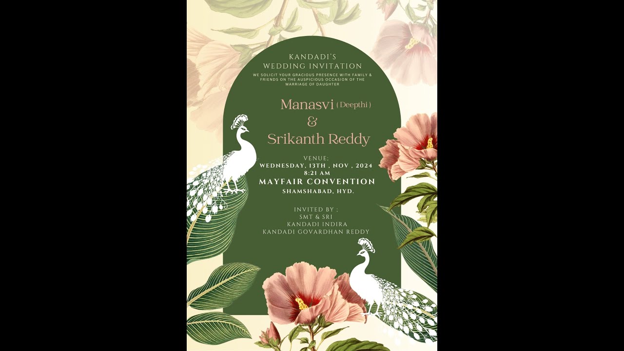 Manasvi (Deepthi) weds Srikanth Reddy | Wedding ceremony |13th Nov 2024 ...