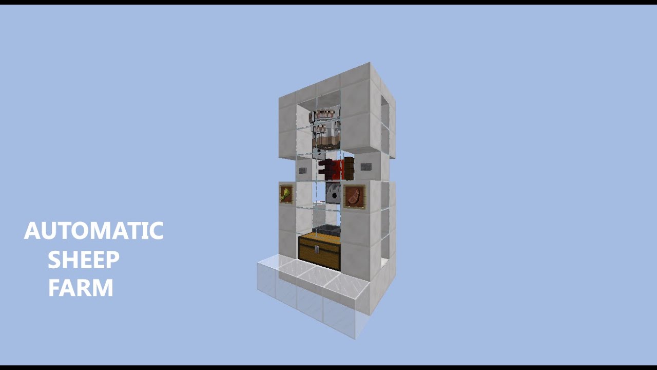 How to Make Automatic Sheep Farm [Economical Redstone] - YouTube