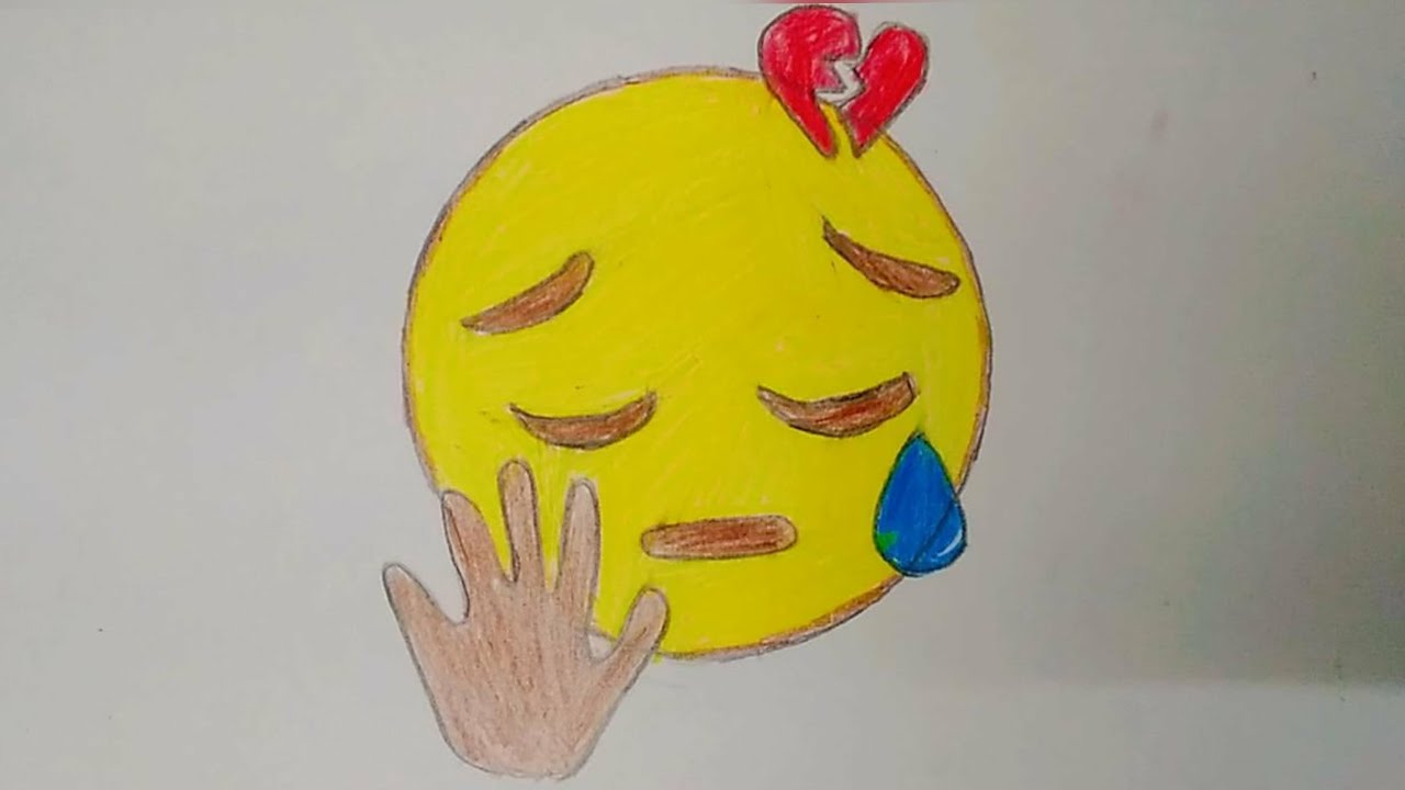 How to draw sad emoji 😢 - YouTube