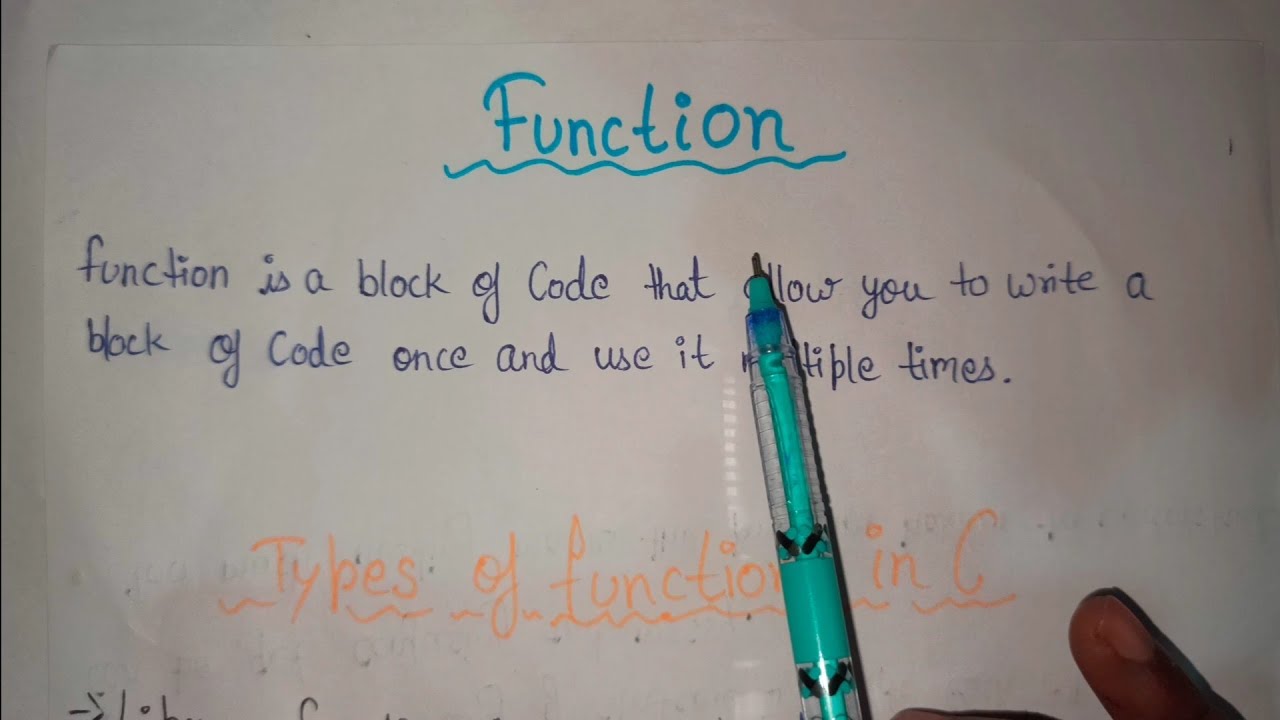 Function In C Programming Types Of Function C Programming Youtube 4249
