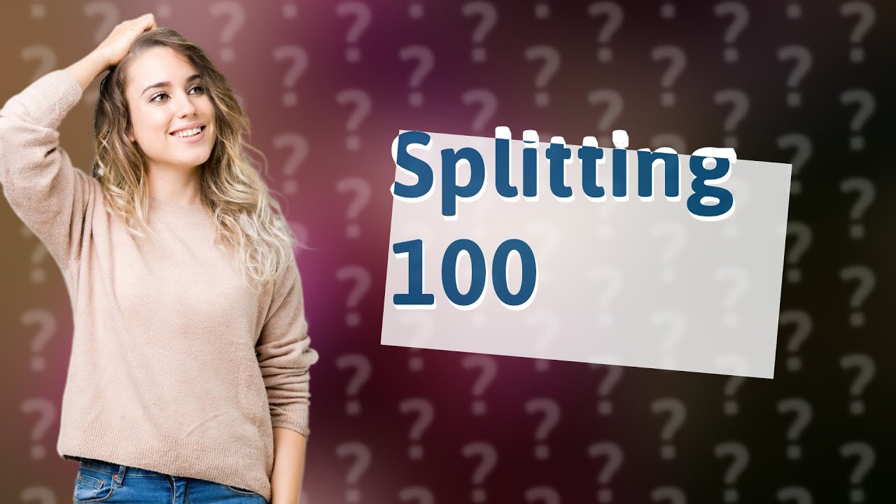 Can you split 100 into 3 parts? - YouTube