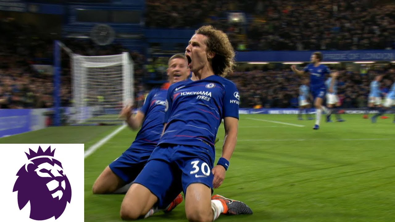 David Luiz's fantastic header doubles Chelsea's lead against Man City ...
