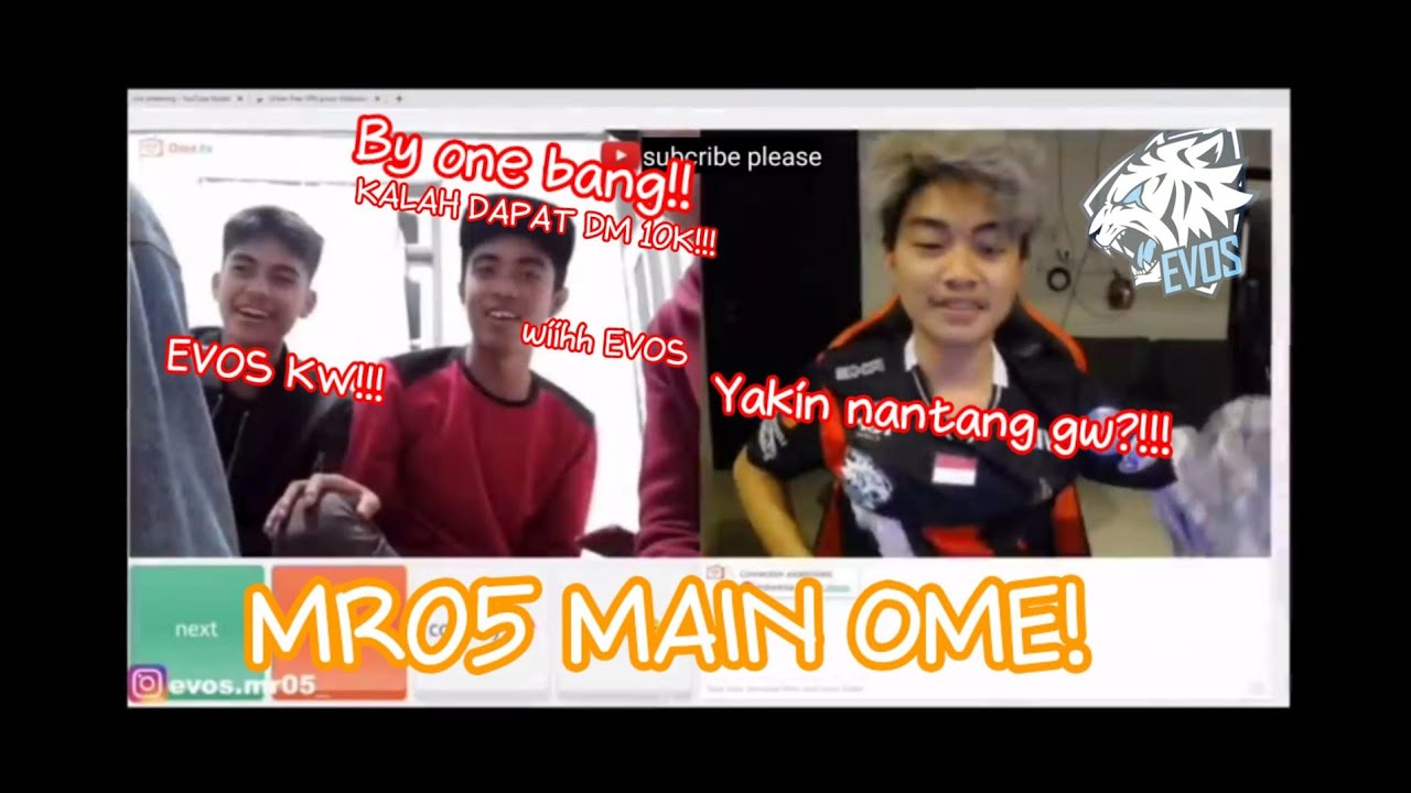 MOMENT EVOS MR05 MAIN OME TV!! DI TANTANG BY ONE PLAYER PUBG?? AUTO ...